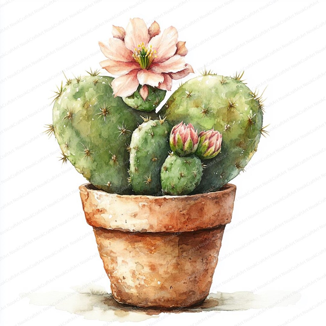 24 Heart-shaped Cactus Clipart | Floral Cactus Love Design | Printable ...