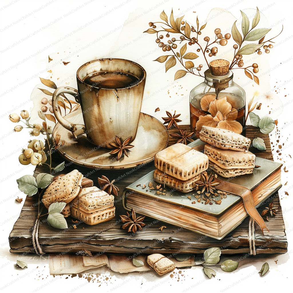 14 Tea and Book Clipart Tea Clipart Printable Watercolor Clipart High ...