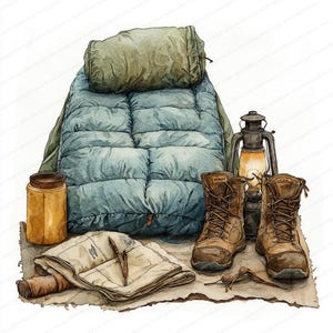 20 Camping Tent Sleeping Bag Clipart | Outdoor Adventure Camping ...