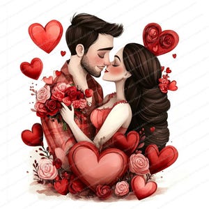 15 Valentine's Day Couple Clipart | Cute Romantic Art | High Quality ...