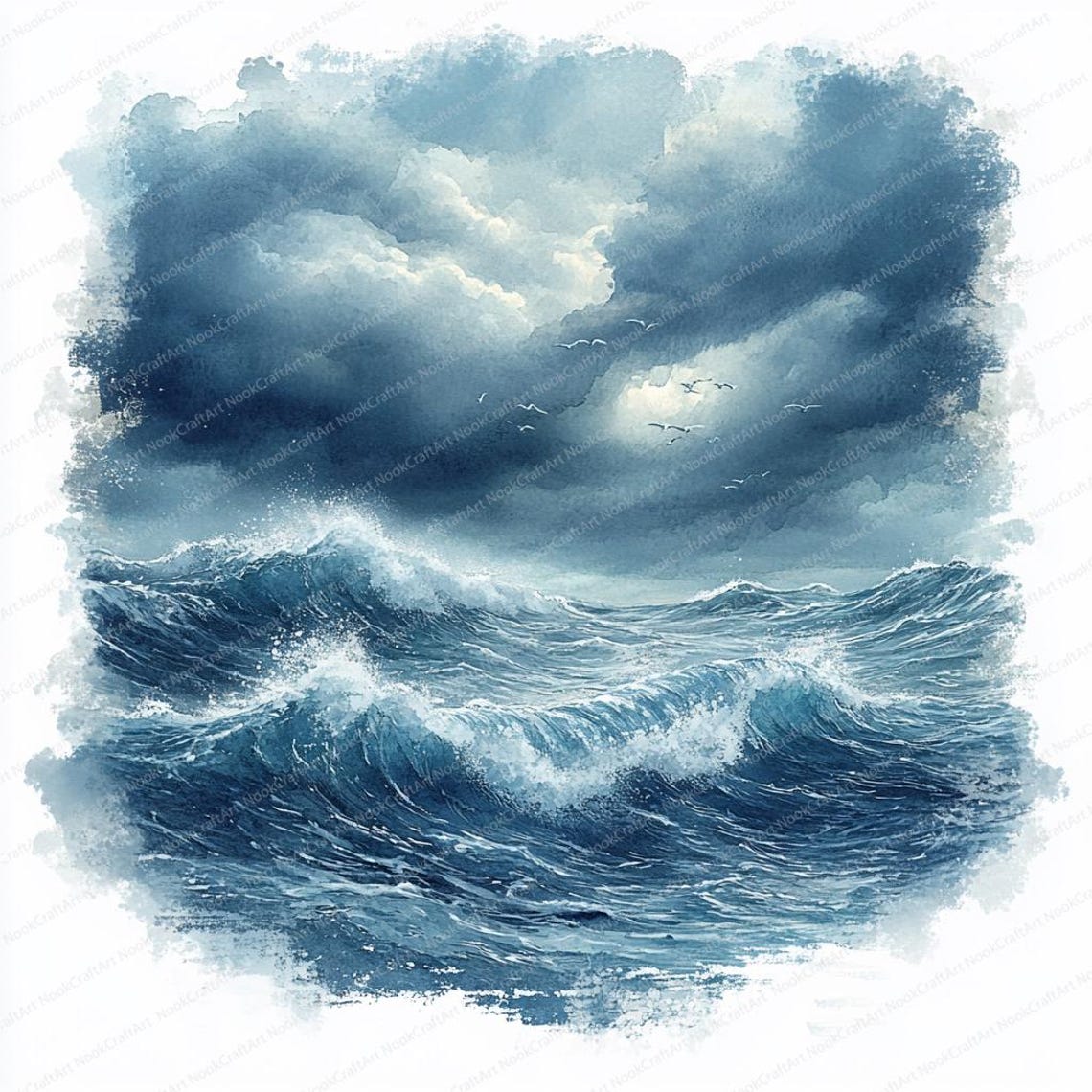 21 Hurricane Sea Clipart | Stormy Ocean Graphic Elements | Printable ...