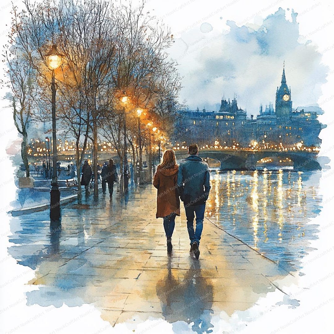 21 Waterfront Stroll Clipart | Scenic Promenade Illustrations ...