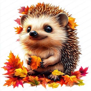 16 Cute Fall Hedgehog Clipart | Autumn Hedgehog Clipart | Printable ...