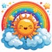 12 Sun and Rainbow Clipart Sun and Rainbow Illustrations Digital ...