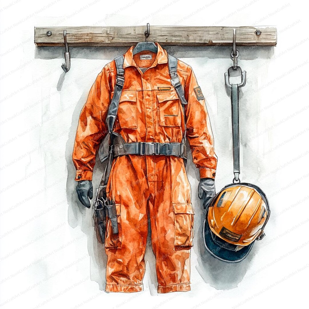 19 Workwear Safety Clipart | Overalls and Helmets Graphics | Printable ...