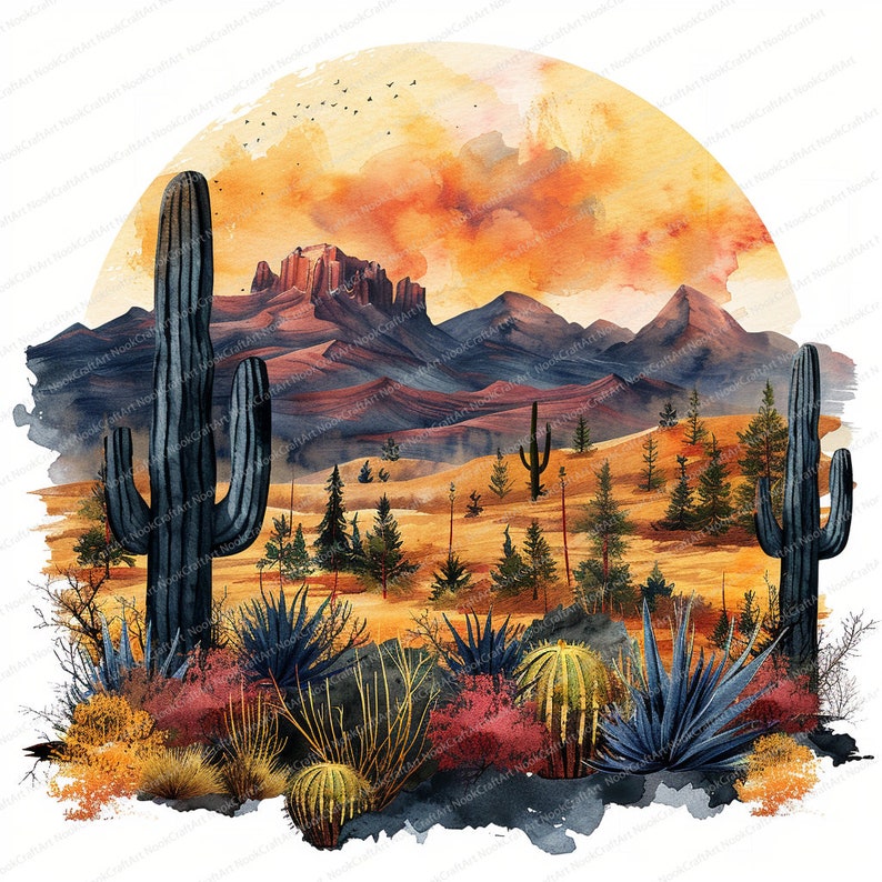 16 Desert Clipart Cliparts Depicting Arid Desert Printable Watercolor ...