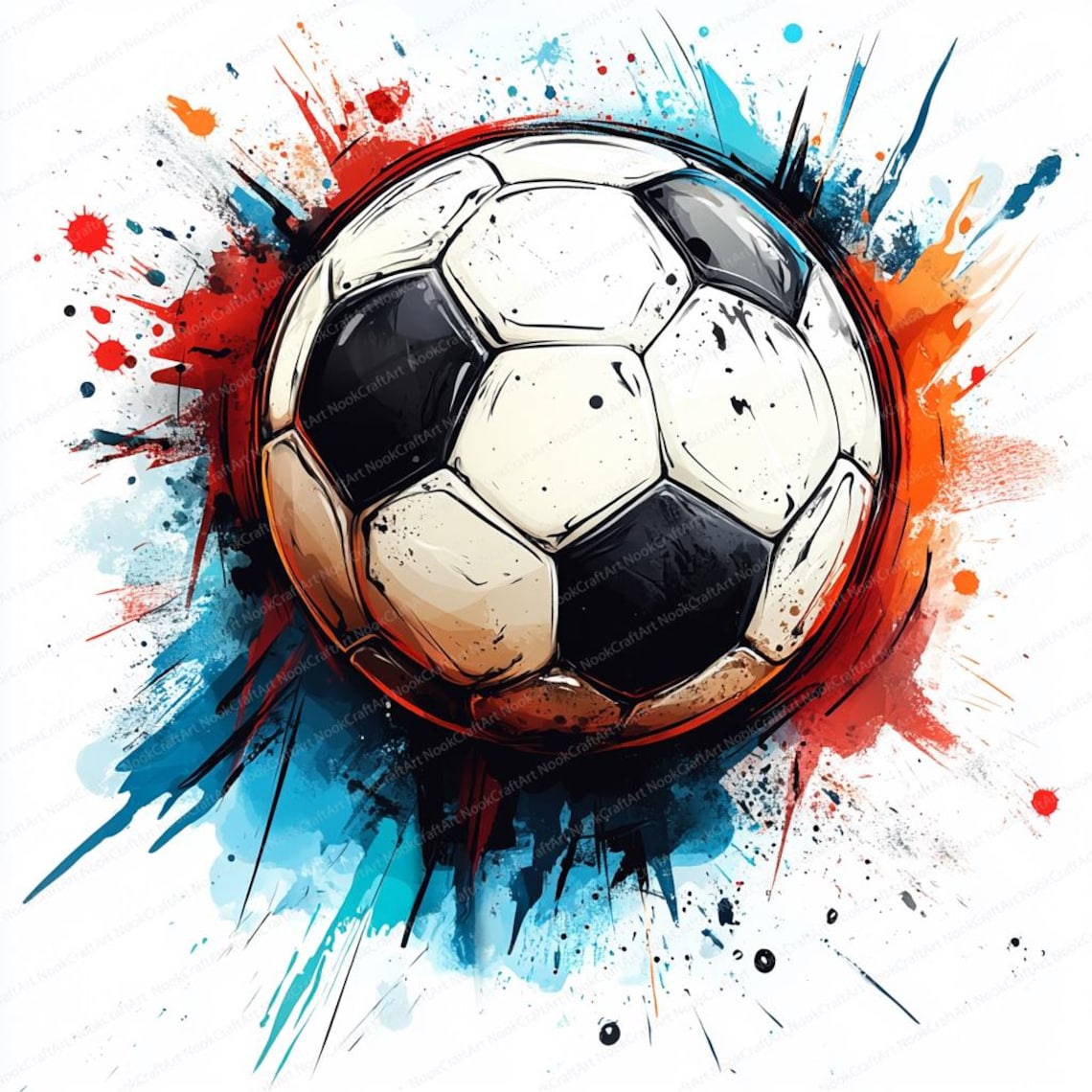 14 Soccer Ball Clipart | Football Clipart Bundle | Printable Watercolor ...