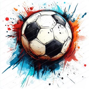 14 Soccer Ball Clipart | Football Clipart Bundle | Printable Watercolor ...