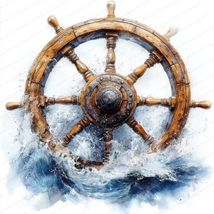 20 Pirate Ship Steering Wheel Clipart | Nautical Pirate Themed Graphics ...