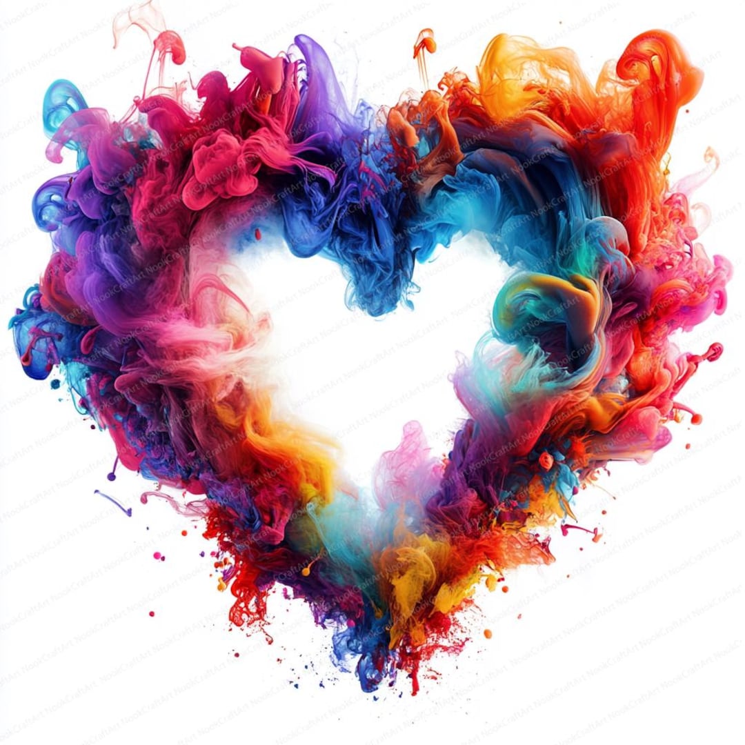 16 Colorful Hearts Clipart | Vibrant Heart Clipart Bundle | Printable ...