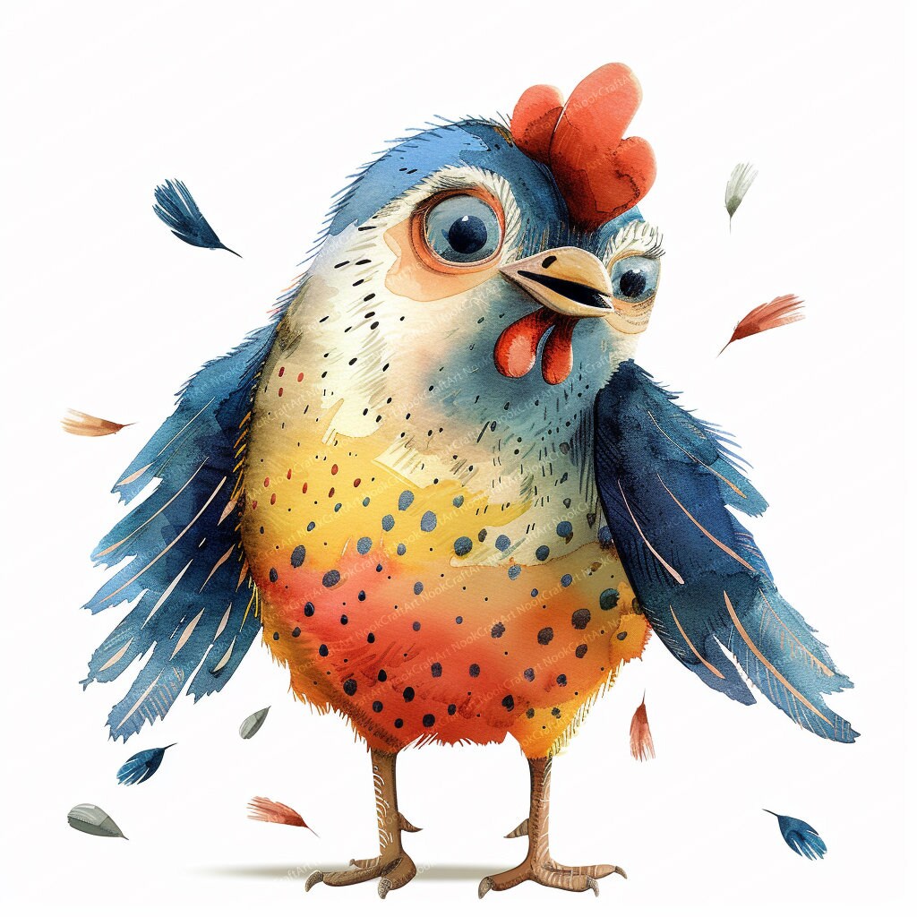 Quirky Chicken Cute Adorable Sassy Clipart Bundle, 15 High-quality JPG ...