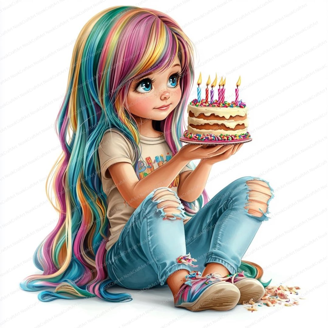 15 Quirky Birthday Girl Clipart | Fun Birthday Designs | High-quality ...