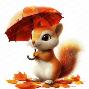 16 Cute Fall Squirrel Clipart | Autumn Squirrel Clipart | Printable ...