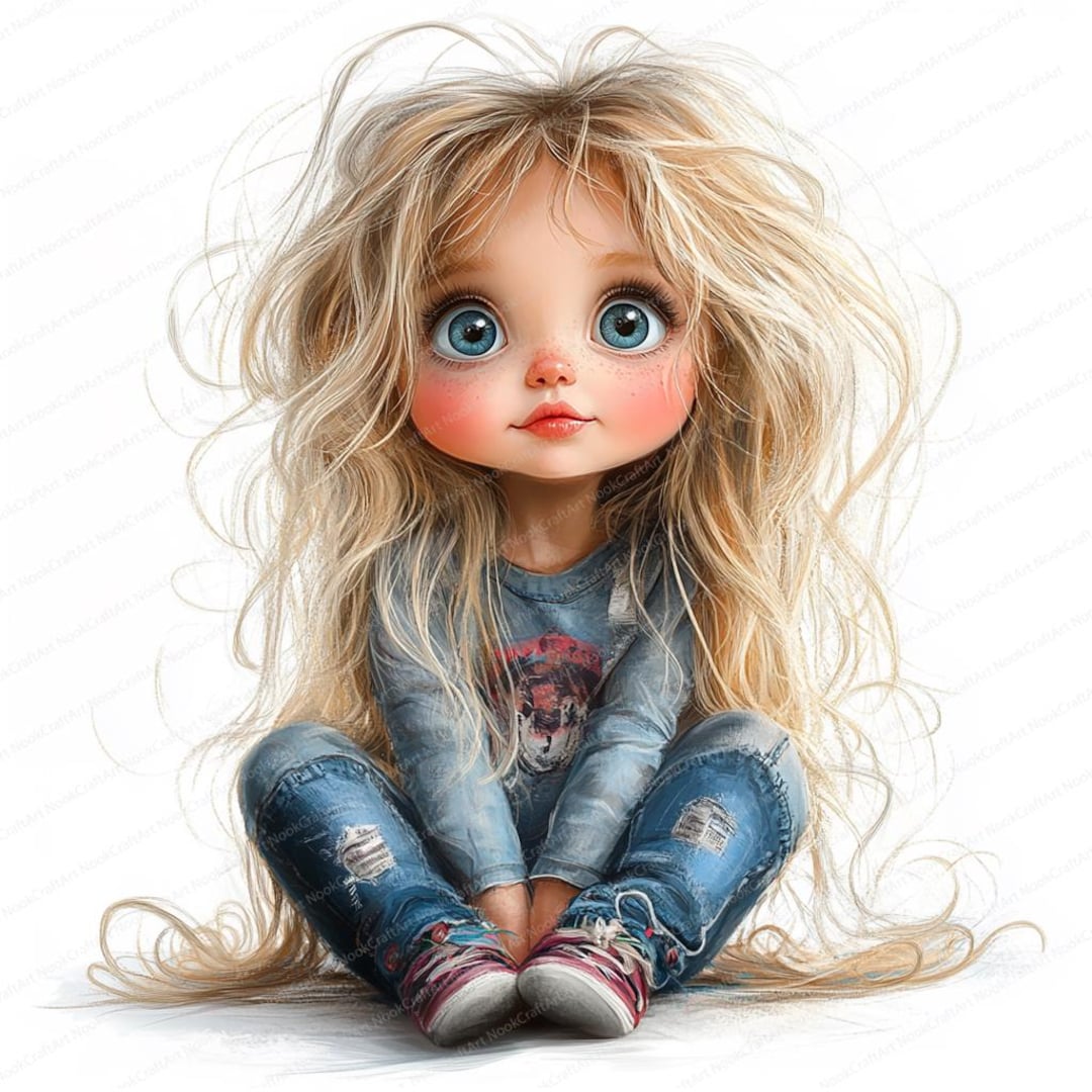 16 Funny Girls Clipart | Quirky Girl | Printable Watercolor Clipart ...