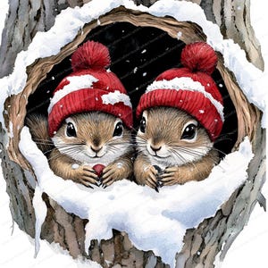 16 Winter Squirrels Clipart | Frosty Squirrels | Printable Watercolor ...