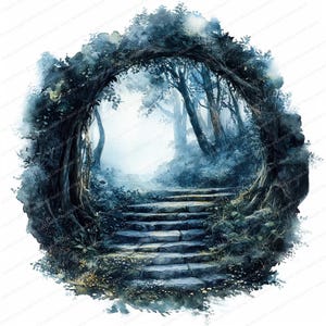 14 Enchanted Trail Clipart Spellbinding Forest Printable Watercolor ...