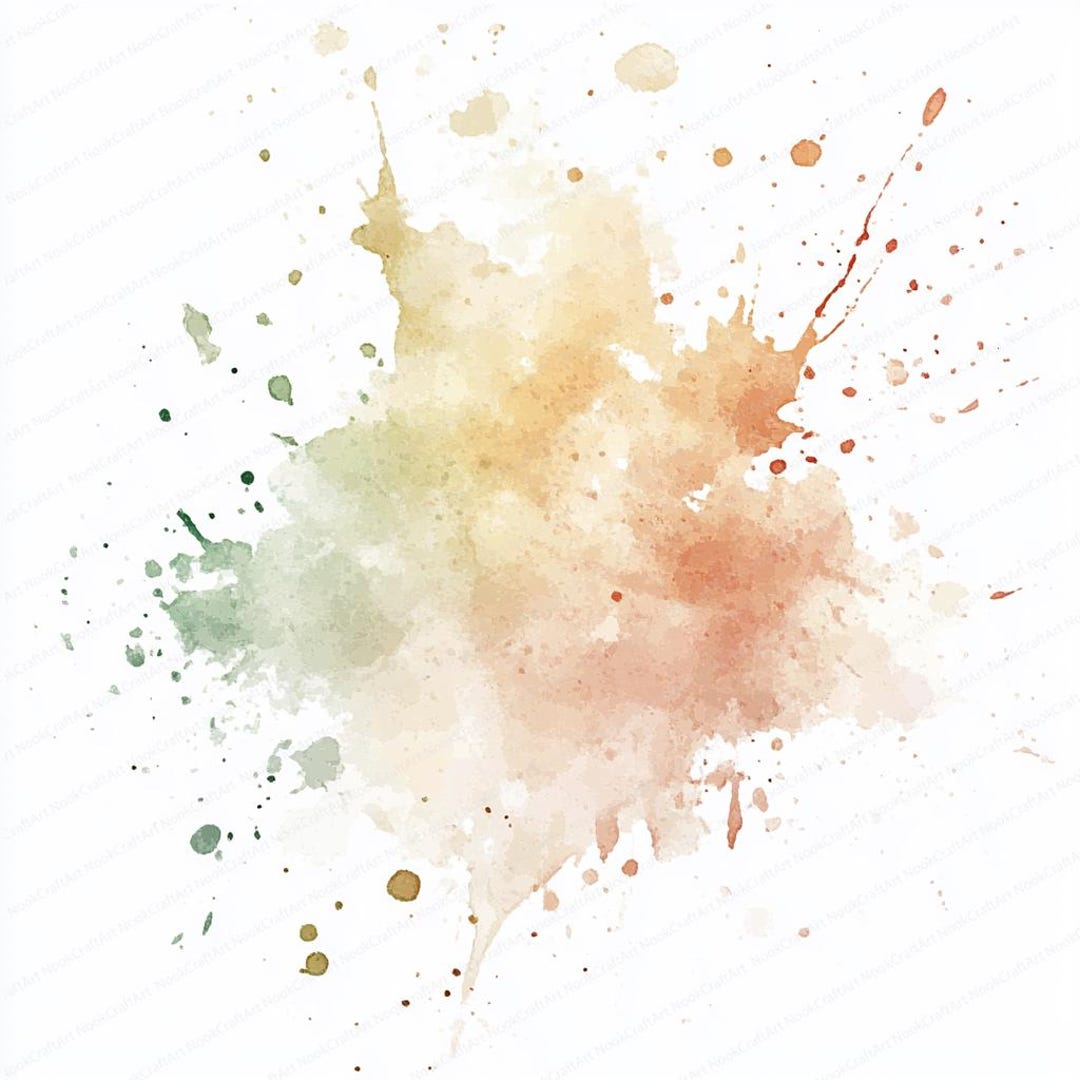 20 Neutral Watercolor Splatter Clipart | Minimalist Watercolor Splatter ...