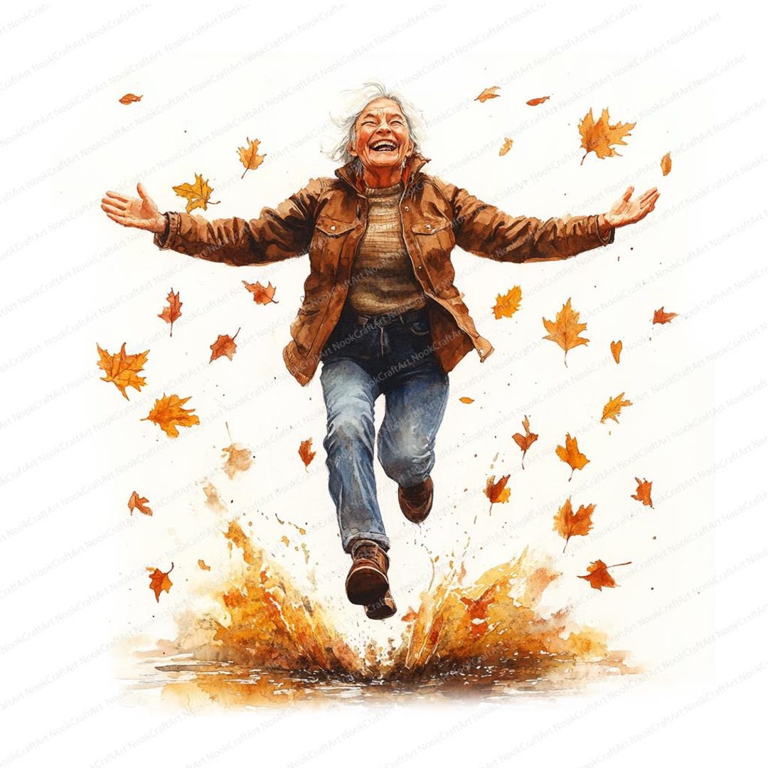 16 Autumn Senior Woman Clipart | Fall Season Graphics | Printable ...