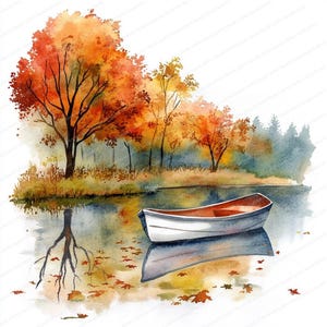 20 Autumn Scenes Clipart | Watercolor Fall Landscapes | Printable ...