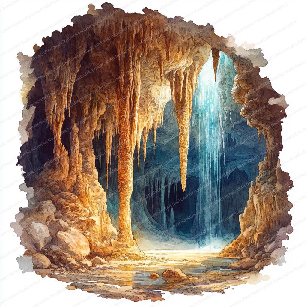 18 Cave Stalactites Clipart | Illuminated Underground Artwork ...