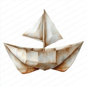 20 Paper Boat Clipart | Origami Nautical Illustration Design ...