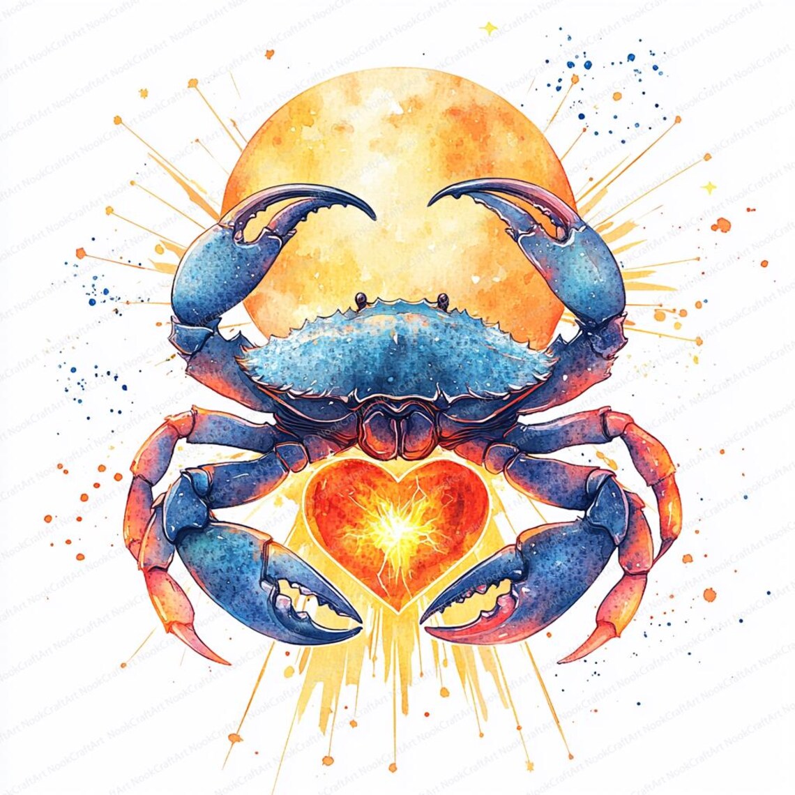 18 Mystical Cancer Zodiac Clipart | Celestial Art Collection ...