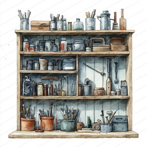 18 Organized Tools Clipart | Neatly Arranged Workshop Illustrations ...