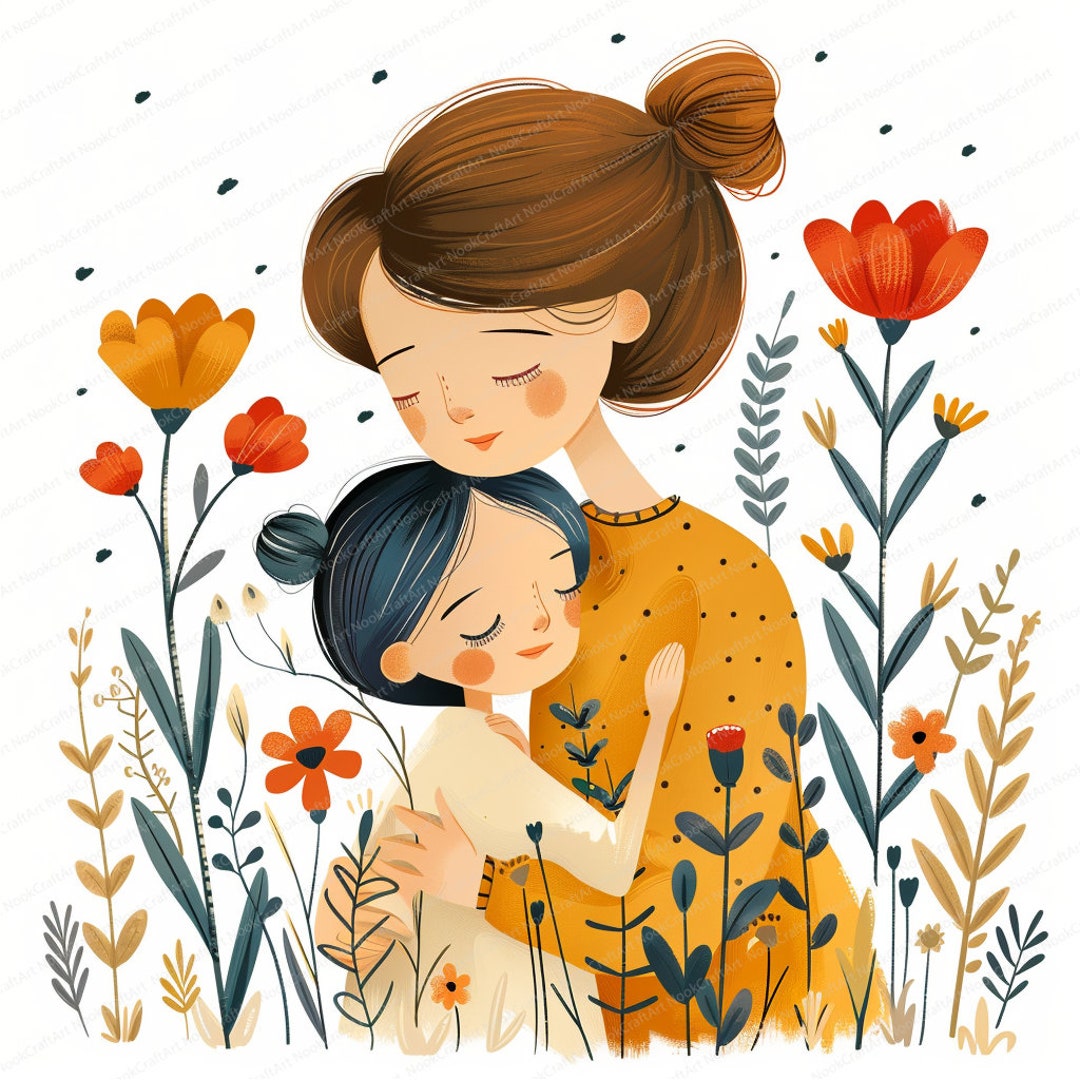 12 Mother and Daughter Clipart | Mother's Day | Digital Clipart | High ...