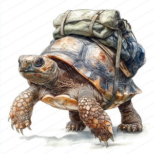 17 Turtle Backpack Clipart | Whimsical Animal Illustration | Printable ...
