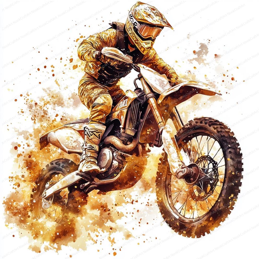 16 Motocross Bike Clipart | Dirt Bike Graphics | Printable Watercolor ...