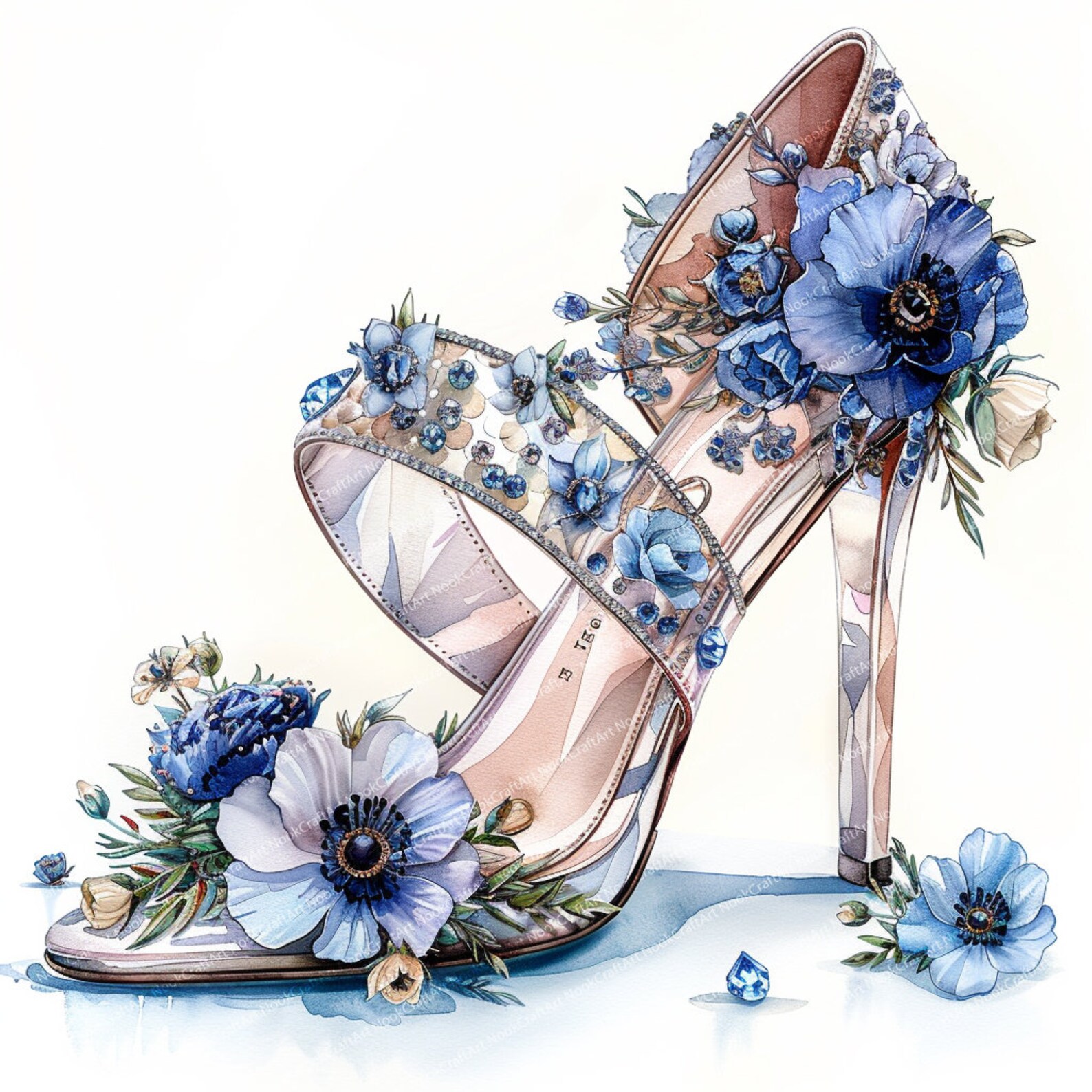 20 Floral Prom Shoes Clipart High Heels Clipart Digital Clipart ...