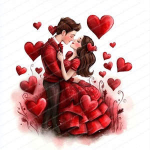 15 Valentine's Day Couple Clipart | Cute Romantic Art | High Quality ...