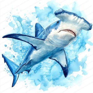 18 Hammerhead Shark Clipart | Ocean Adventure Illustration | Printable ...