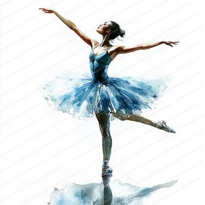 18 Dancing Ballerina Clipart | Elegant Ballet Illustrations | Printable ...