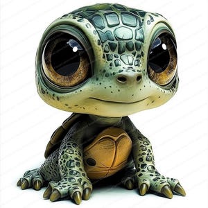 20 Quirky Turtle Adorable Cute Sassy Clipart | Printable Watercolor ...