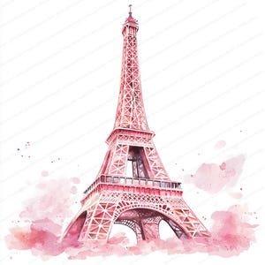 18 Pink Eiffel Tower Clipart | Parisian Dreams in Pastel Tones ...