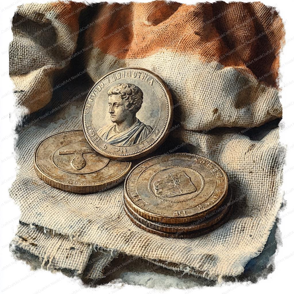 20 Ancient Coin Clipart | Vintage Currency Illustrations| Printable ...