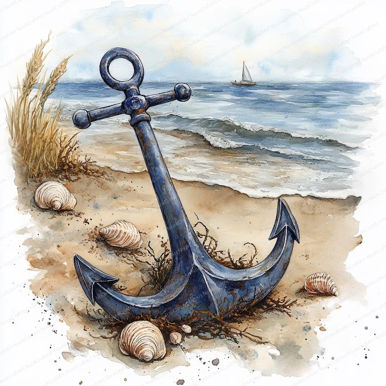 20 Anchor Clipart Set | Nautical Graphic Elements | Printable ...