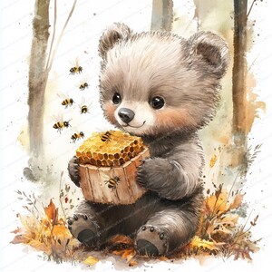 19 Cute Bear With Beehive Clipart | Adorable Honey Bee Illustration ...