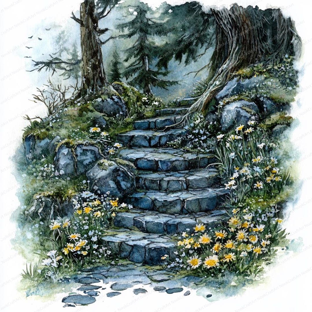 14 Enchanted Trail Clipart | Spellbinding Forest | Printable Watercolor ...
