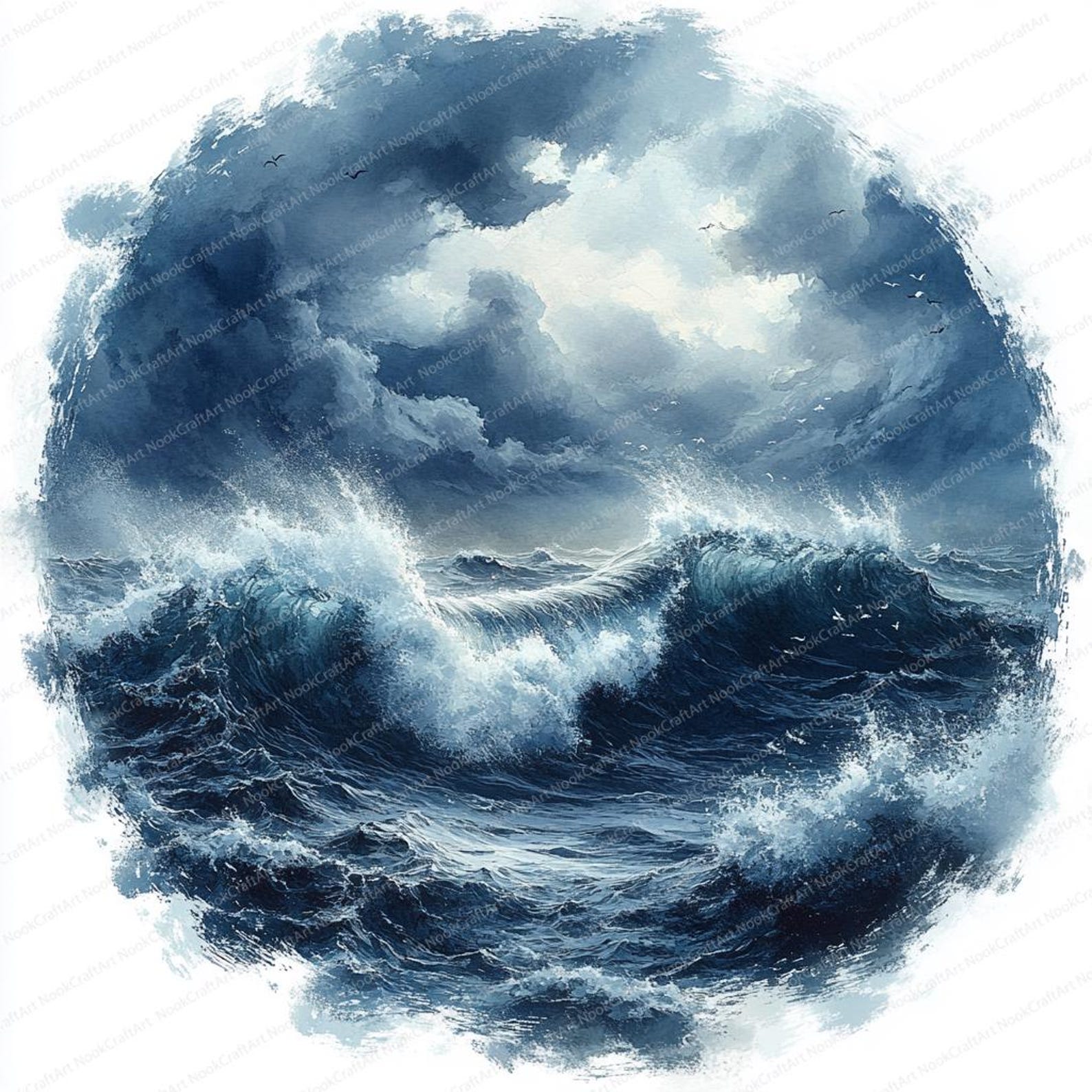 21 Hurricane Sea Clipart | Stormy Ocean Graphic Elements | Printable ...