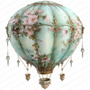 16 Victorian Hot Air Balloon Graphics Pack | Printable Watercolor ...