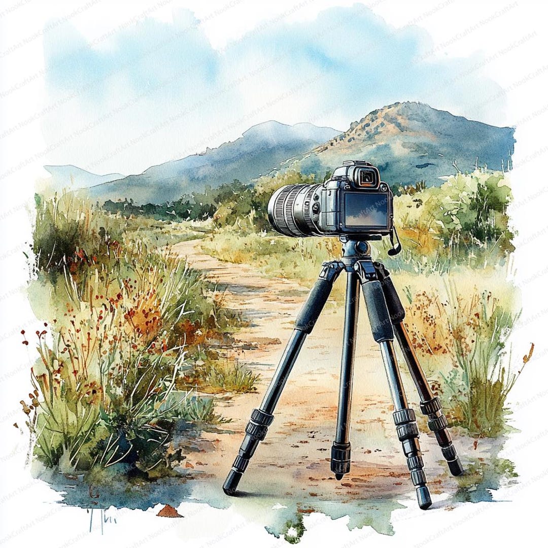 15 Camera and Tripod Clipart Set | Photography Equipment Illustrations ...