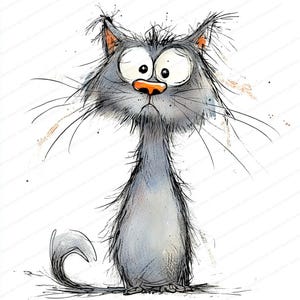 20 High Quality Designs of Crazy Cats Clipart | Printable Watercolor ...