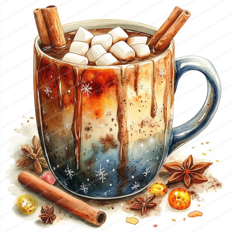 18 Hot Chocolate Mug Clipart | Cozy Winter Drink Illustration ...