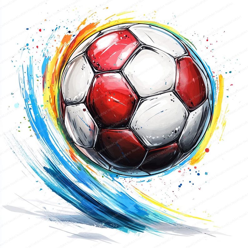 14 Soccer Ball Clipart | Football Clipart Bundle | Printable Watercolor ...