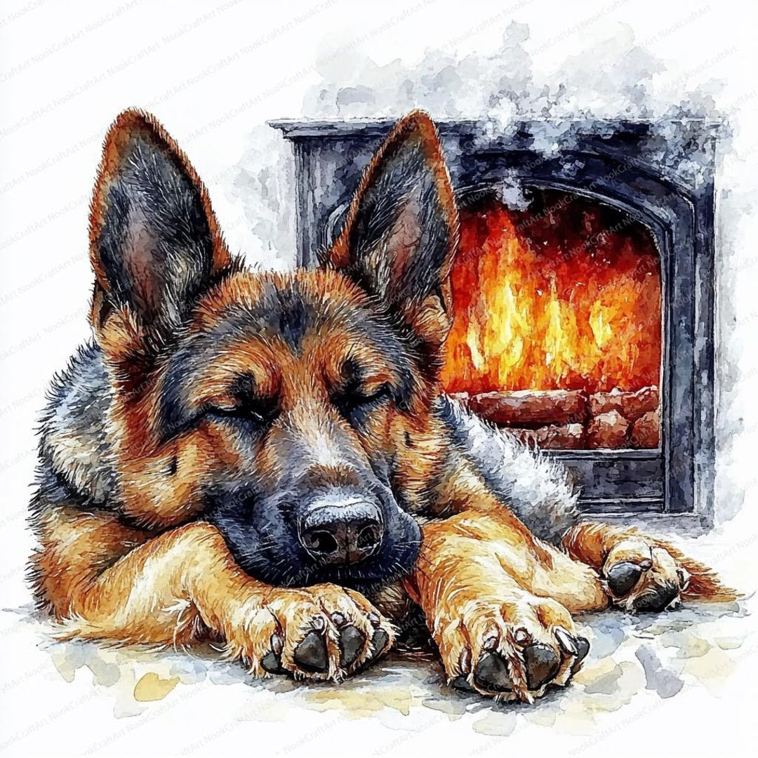 18 Dog at Cozy Fireplace Clipart | Warm Winter Scenes | Printable ...