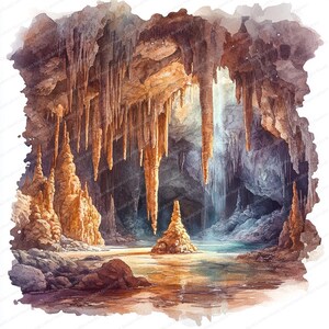 18 Cave Stalactites Clipart | Illuminated Underground Artwork ...