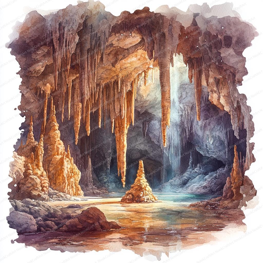 18 Cave Stalactites Clipart | Illuminated Underground Artwork ...
