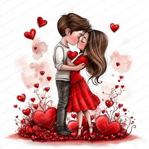 15 Valentine's Day Couple Clipart | Cute Romantic Art | High Quality ...